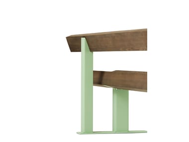 YPSILON | Bench with back Steel and wood bench with back By VESTRE ...