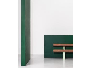 YPSILON | Bench with back Steel and wood bench with back By VESTRE ...