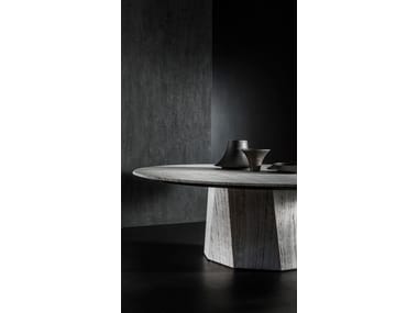Round stone table ZENITH STONE By Henge design Massimo Castagna