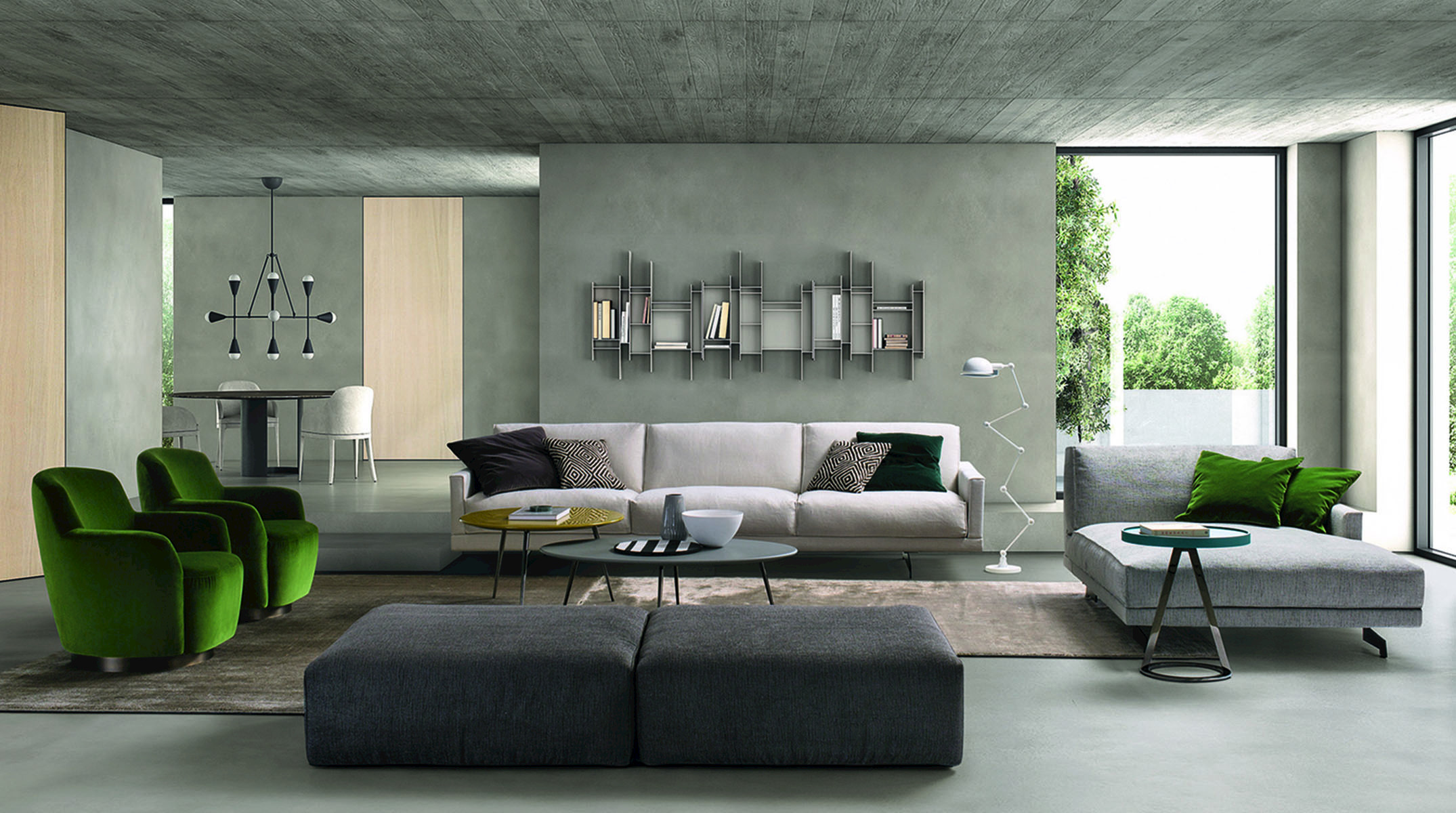 É TIME | Sectional sofa Corner fabric sofa with integrated magazine ...