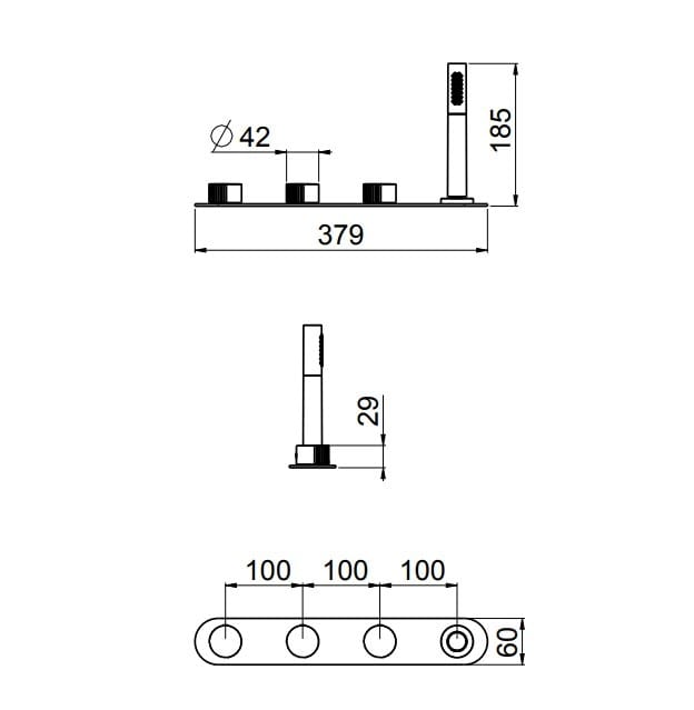 QTIME 0-QTM6502-CR Robinet pour baignoire By Carimali