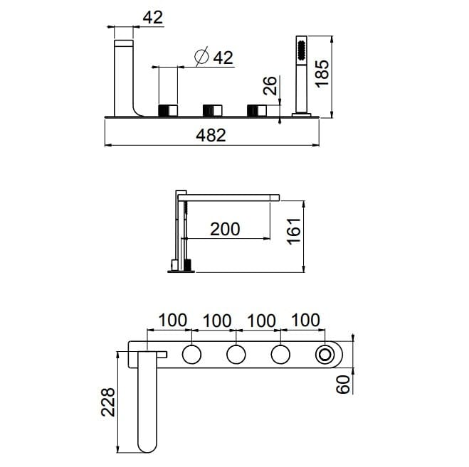 QTIME 0-QTM6501-CR Badewannenarmatur By Carimali