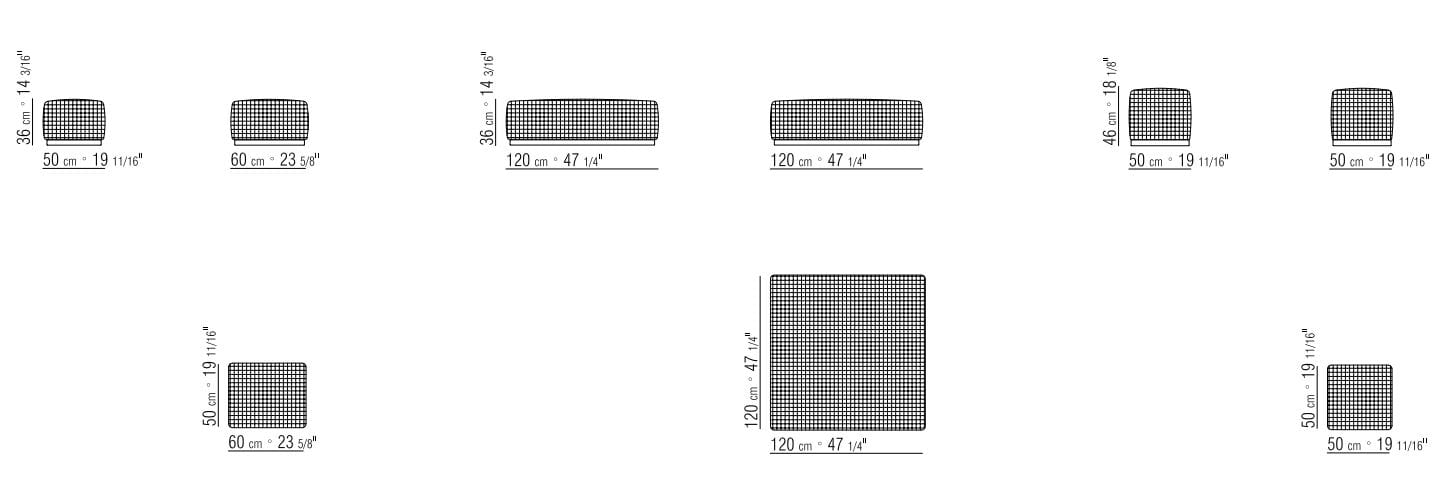 PHUKET Garden pouf By Flexform