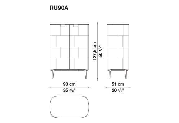 TESAURUS Wooden highboard with doors By Maxalto | design Antonio Citterio