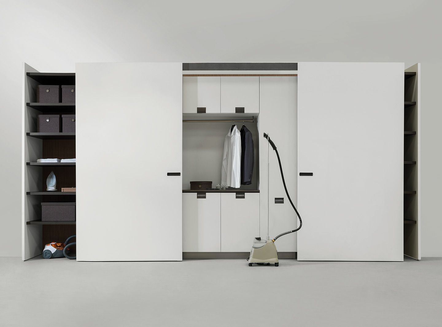 Wood veneer wardrobe ESSENTIAL Wide Line Collection By Ornare