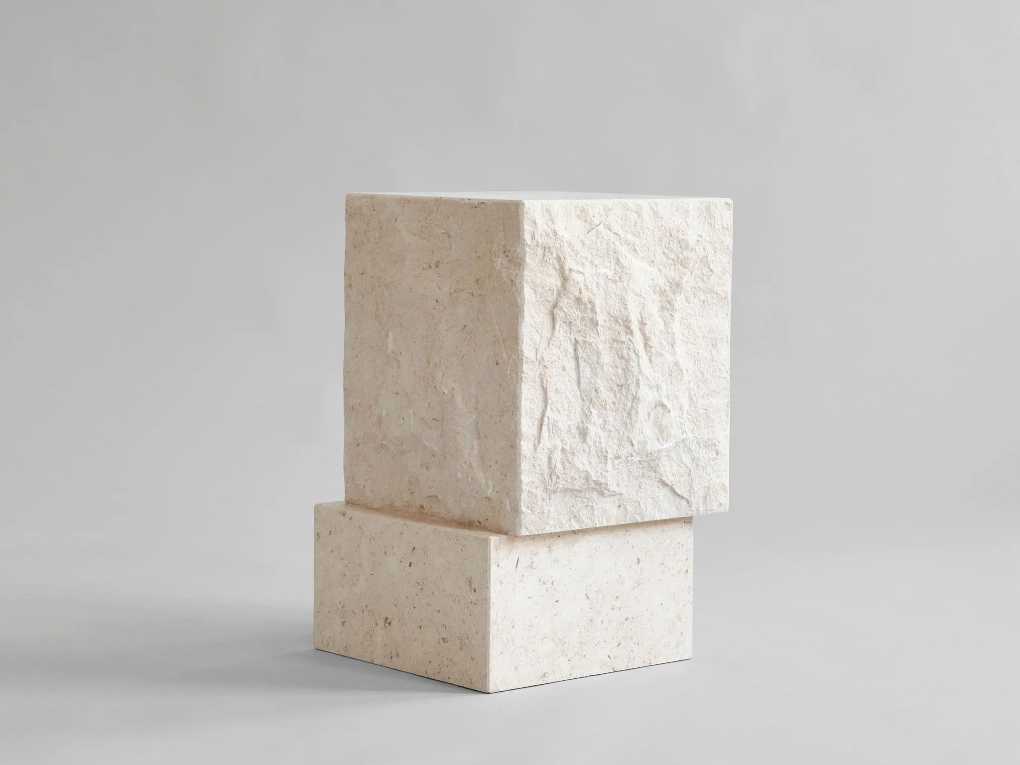 TEMPLE TABLE TALL Calcareous stone high side table By 101 Copenhagen ...