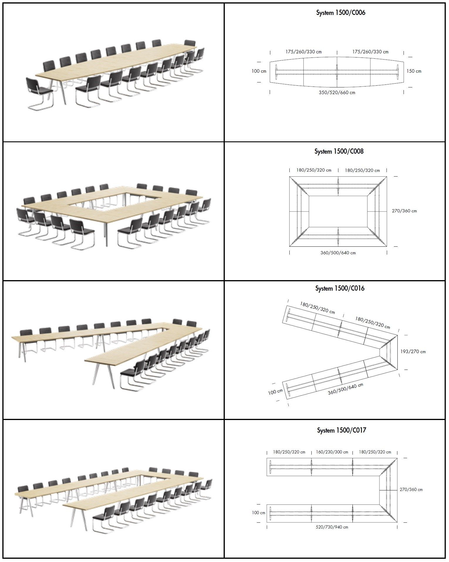 1500 Wooden conference table By Thonet | design Wolfgang C.R. Mezger