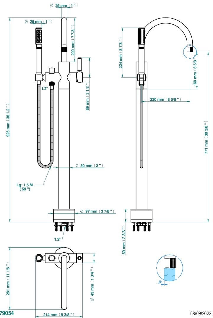 ESTRELA Free-standing bath/shower mixer By THG Paris | design Alexandra ...