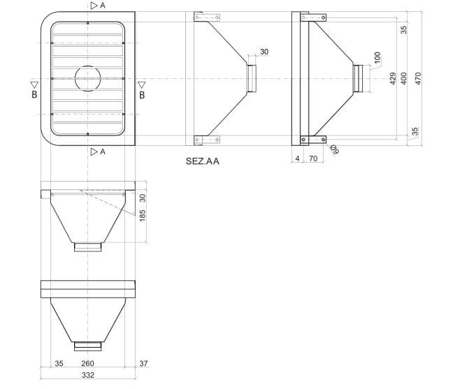 2030 | Slop hopper Stainless steel Slop hopper By Saniline
