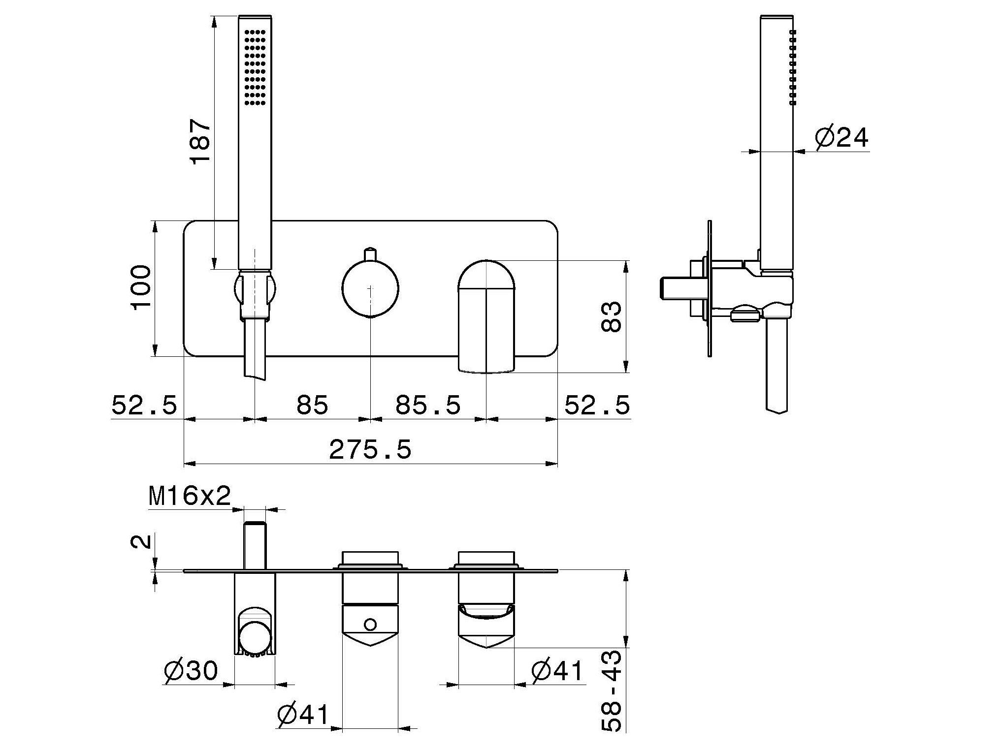 DELTA ZERO Metal shower tap By newform
