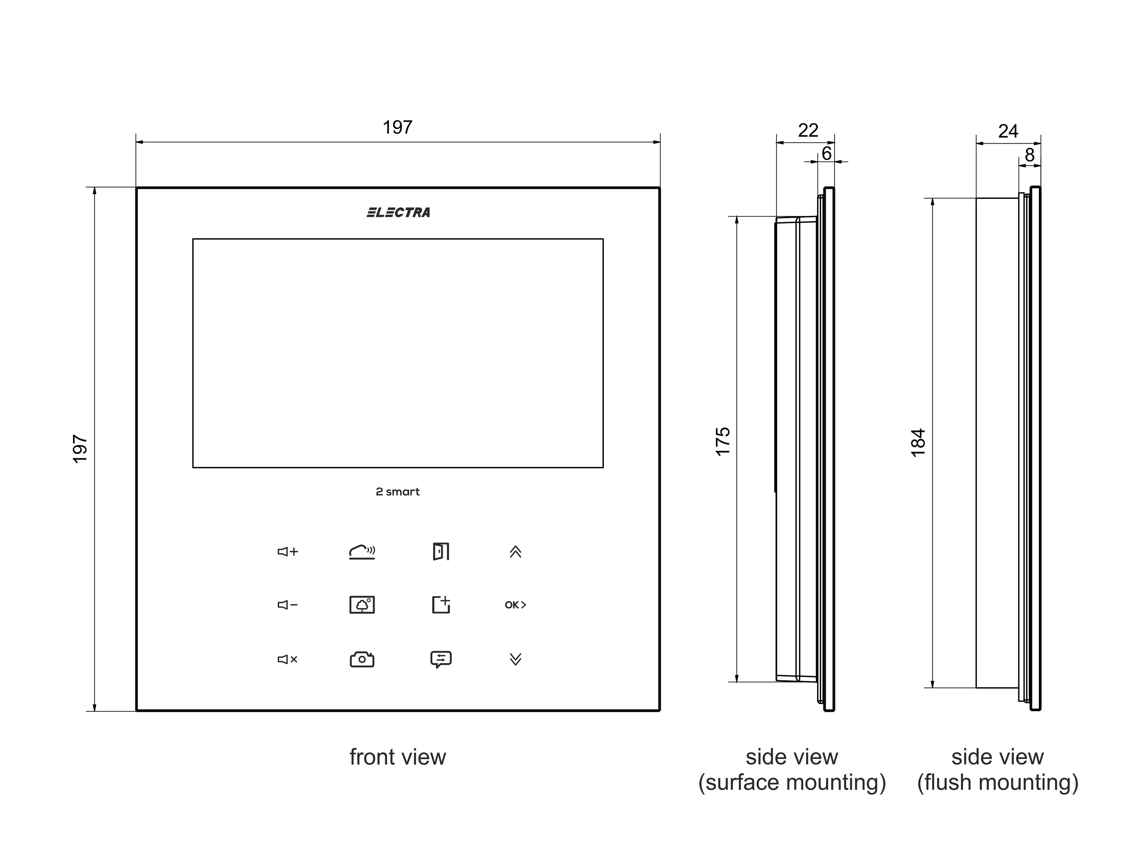 7 "video terminal for video door entry system 2SMART 7" By ELECTRA