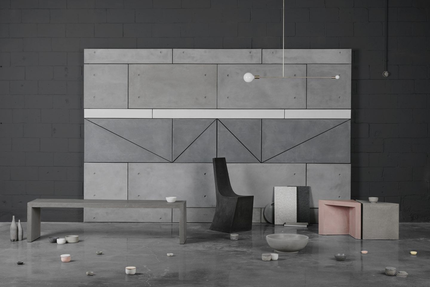 Fiber-reinforced concrete wall tiles / Table Top 2x4 PANELS By AtelierB