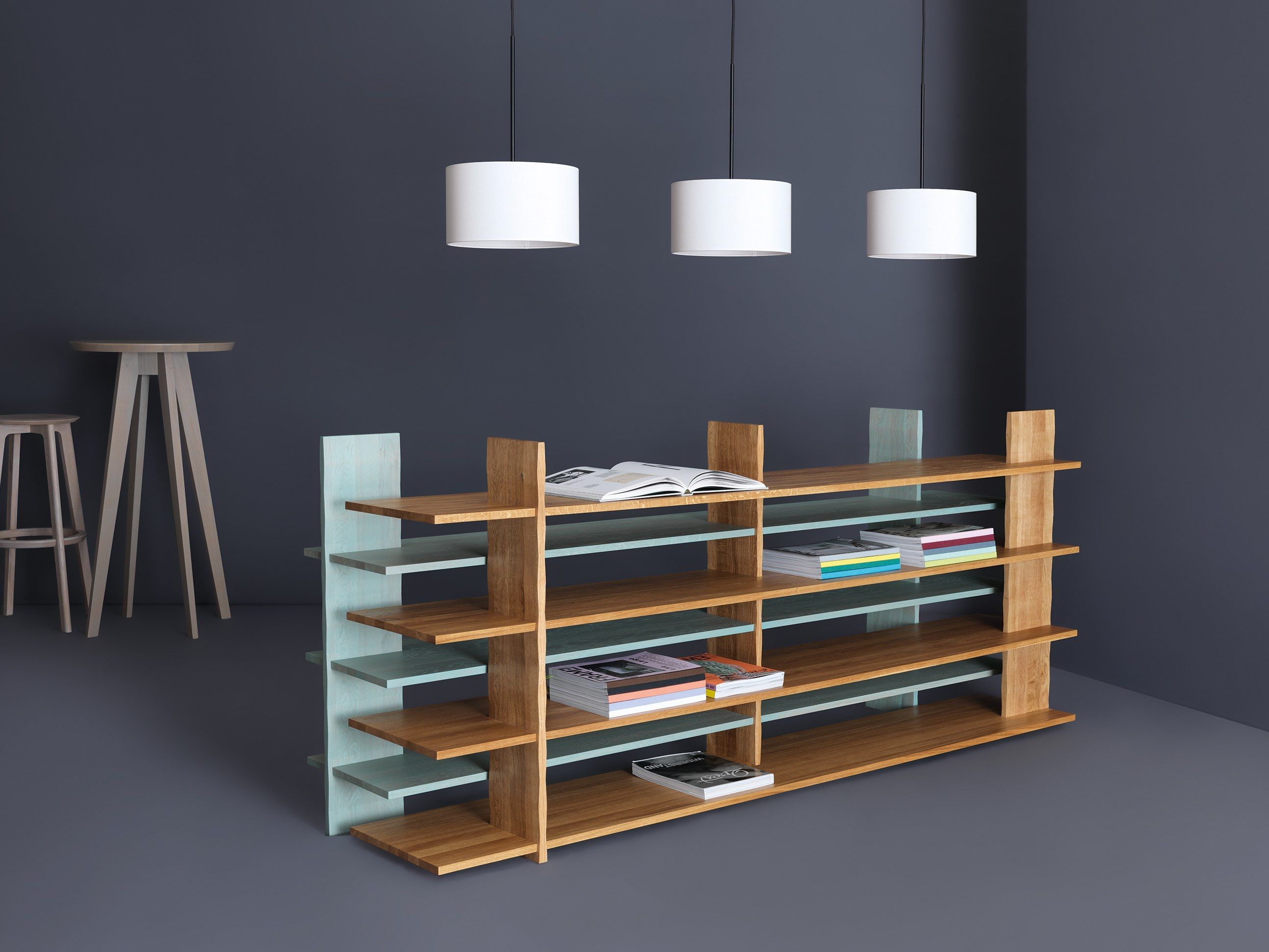 Open freestanding wooden bookcase 3°REGAL By ZEITRAUM design Aero ...