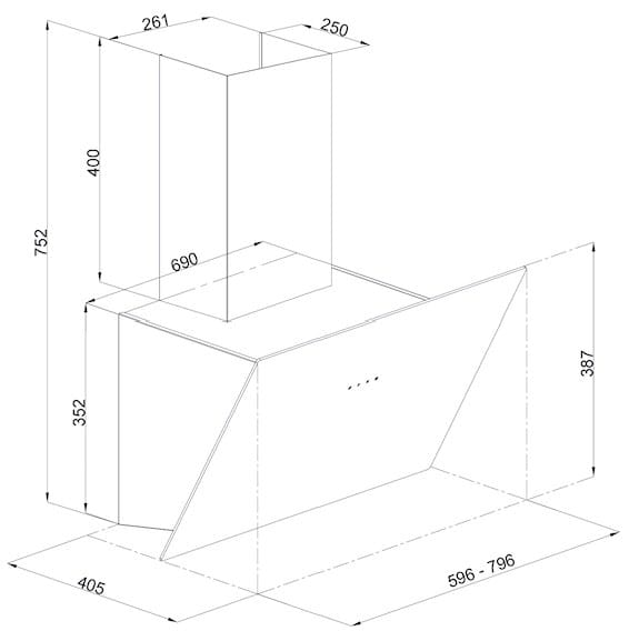 Wall-mounted cooker hood with touch controls 3474 STRONG By Silverline