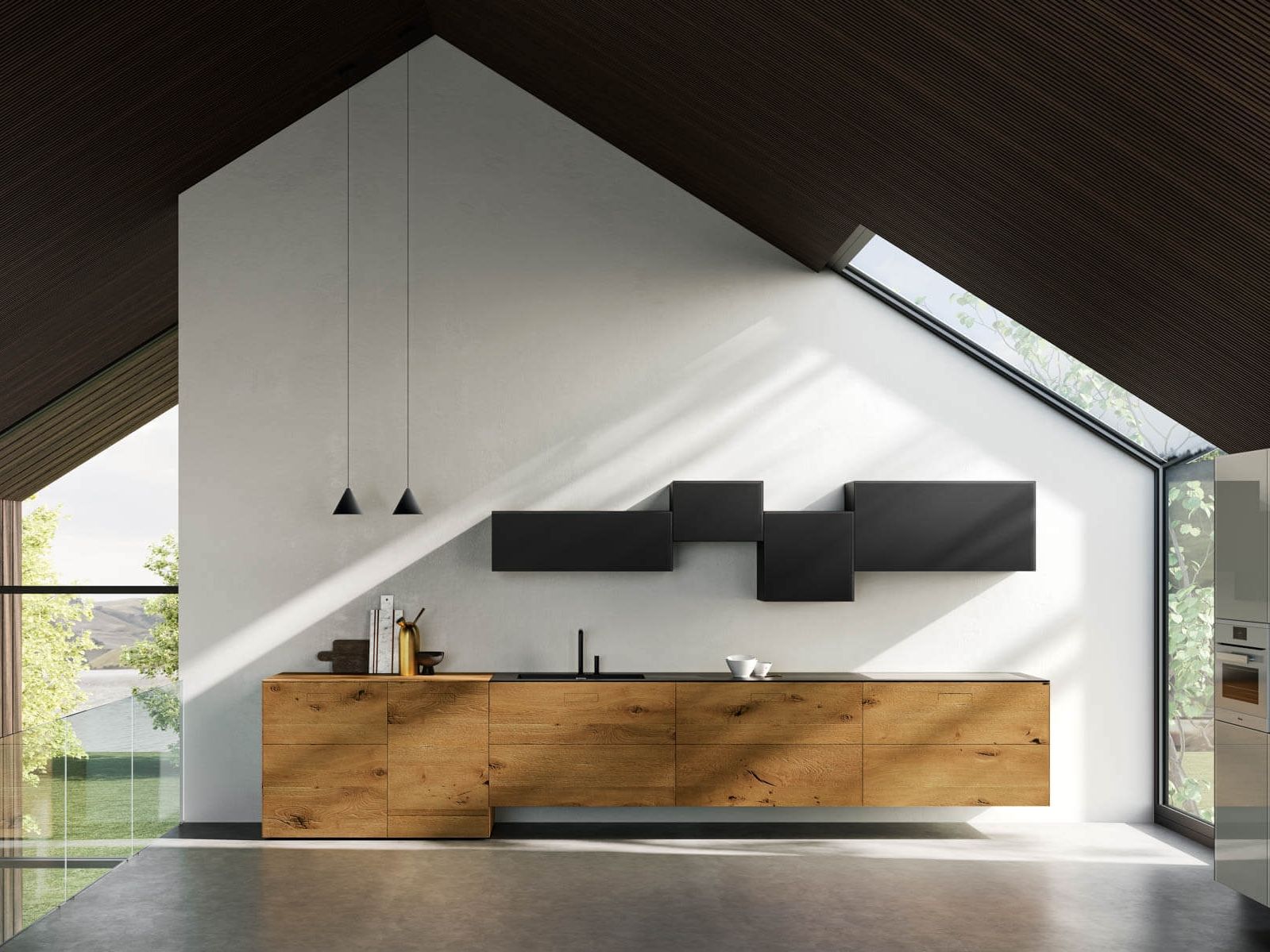 36E8 WILDWOOD | Linear kitchen Linear kitchen By Lago | design Daniele Lago