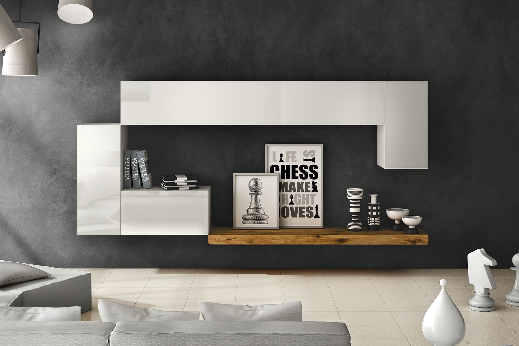 36E8 WILDWOOD | Mueble modular de pared By Lago diseño Daniele Lago