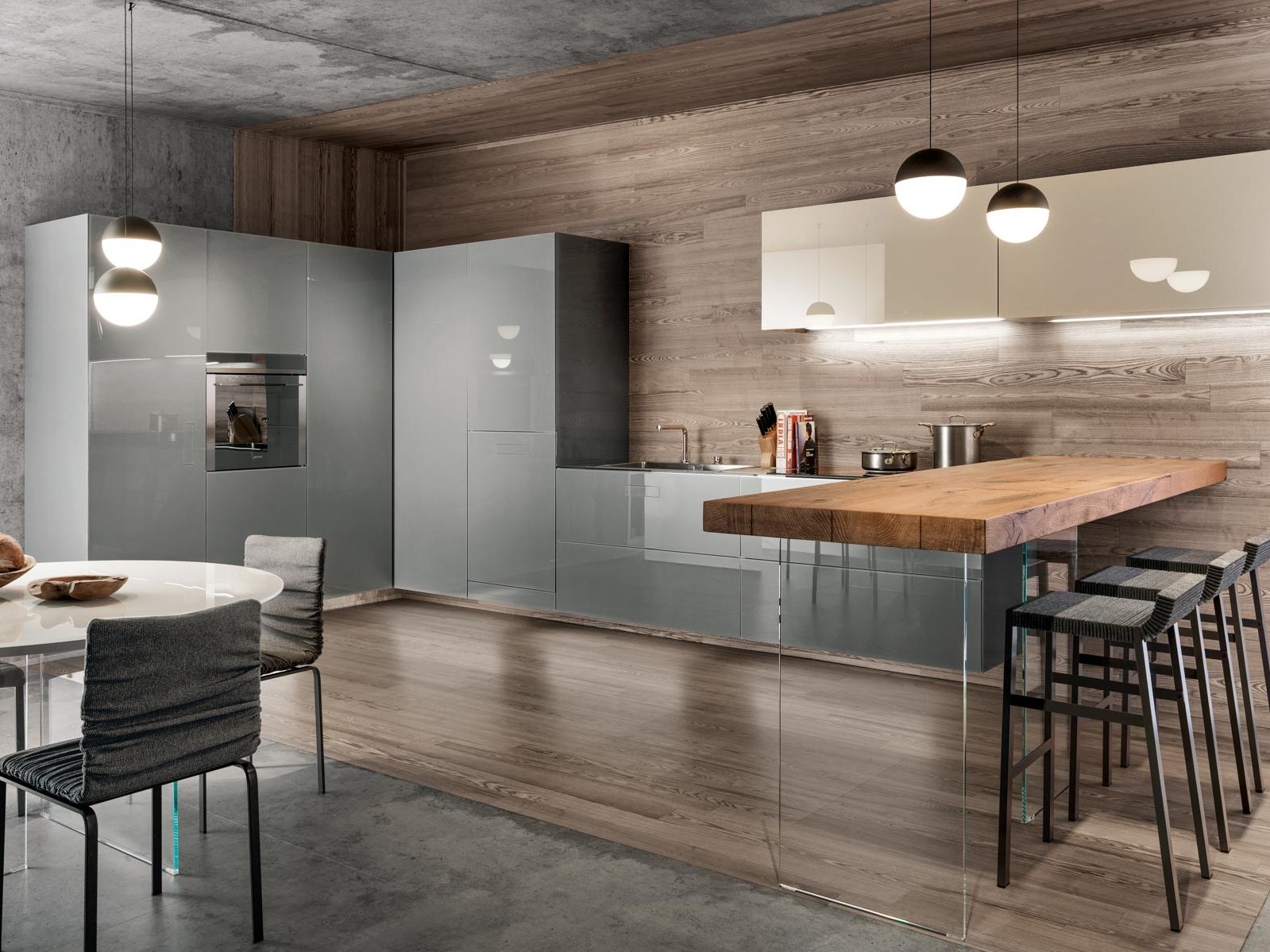 36E8 GLASS | Kitchen with peninsula 36e8 Collection By Lago design ...