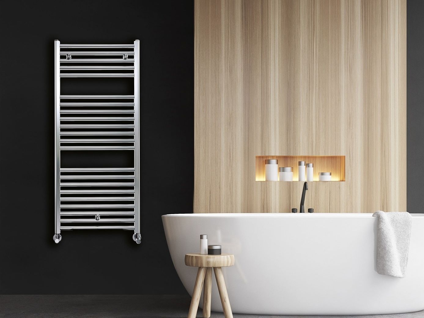 Wall-mounted aluminium towel warmer +39 ALU Bath Collection By RIDEA