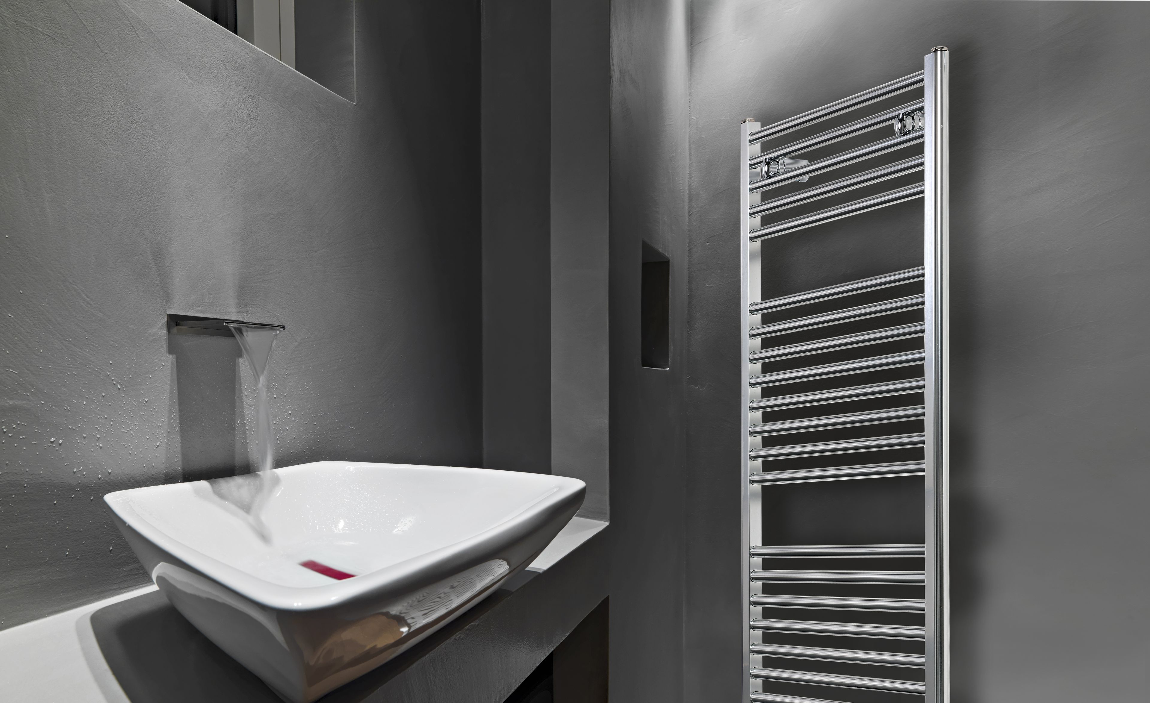 Wall-mounted aluminium towel warmer +39 ALU Bath Collection By RIDEA