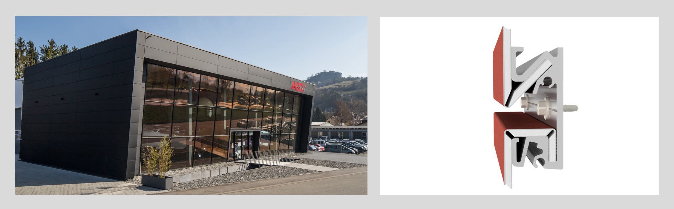 ALUCOBOND® easyfiX Facade support structure By 3A Composites