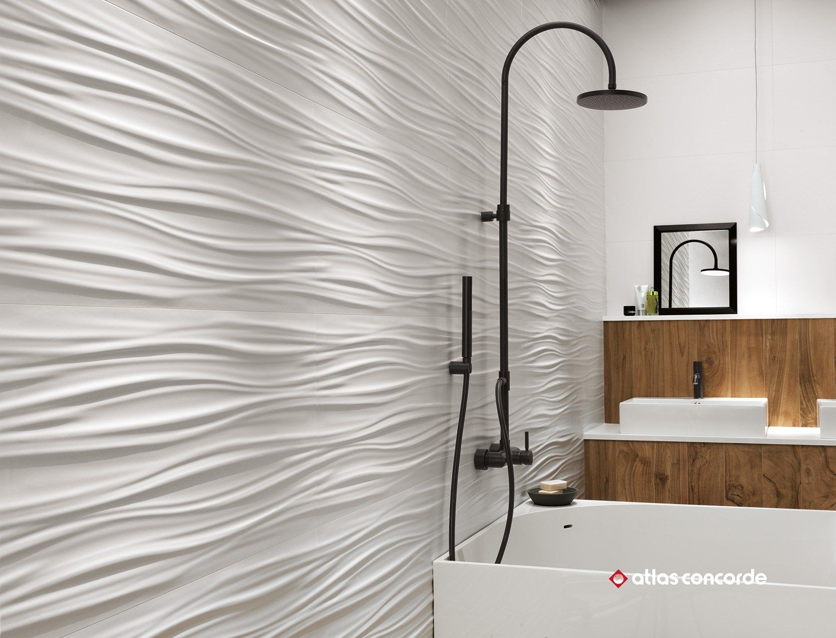 3D WALL DESIGN RIBBON White-paste 3D Wall Cladding By Atlas Concorde