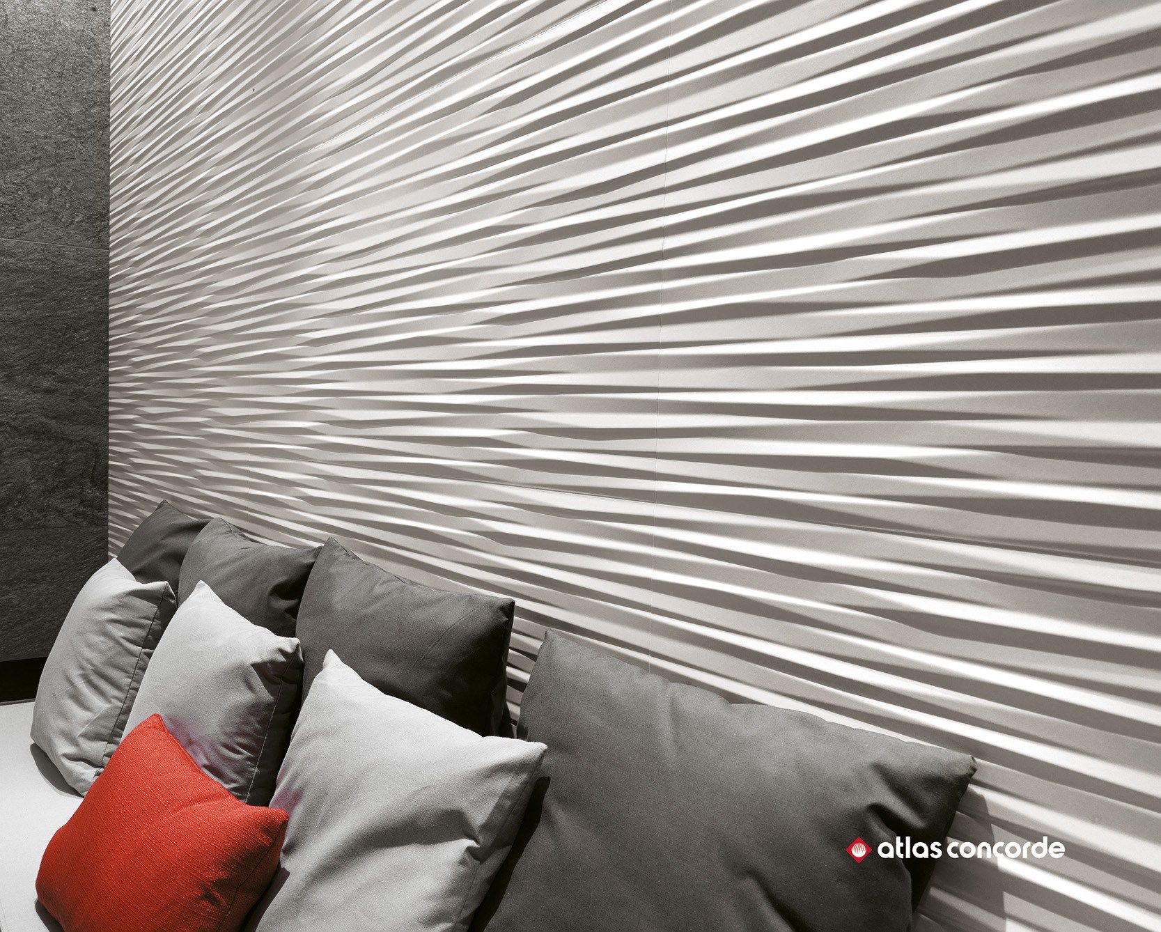 White-paste 3D Wall Cladding 3D WALL DESIGN ULTRABLADE By Atlas Concorde