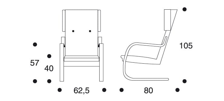 401 | Armchair Cantilever high-back wooden armchair By Artek | design ...