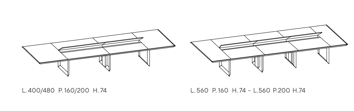 45/90 Mesa de reunión rectangular By IFT Office | design Roberto Garbugli