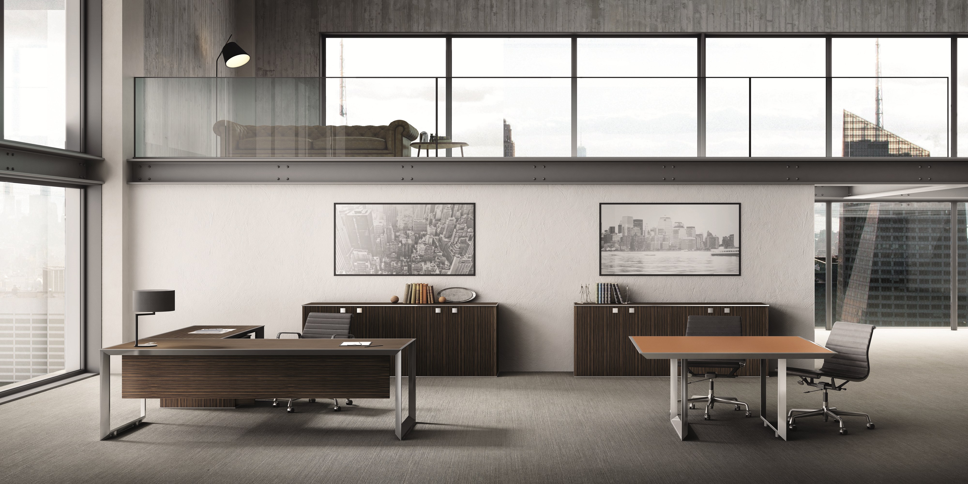 45/90 | Aluminium and wood office desk By IFT design Roberto Garbugli