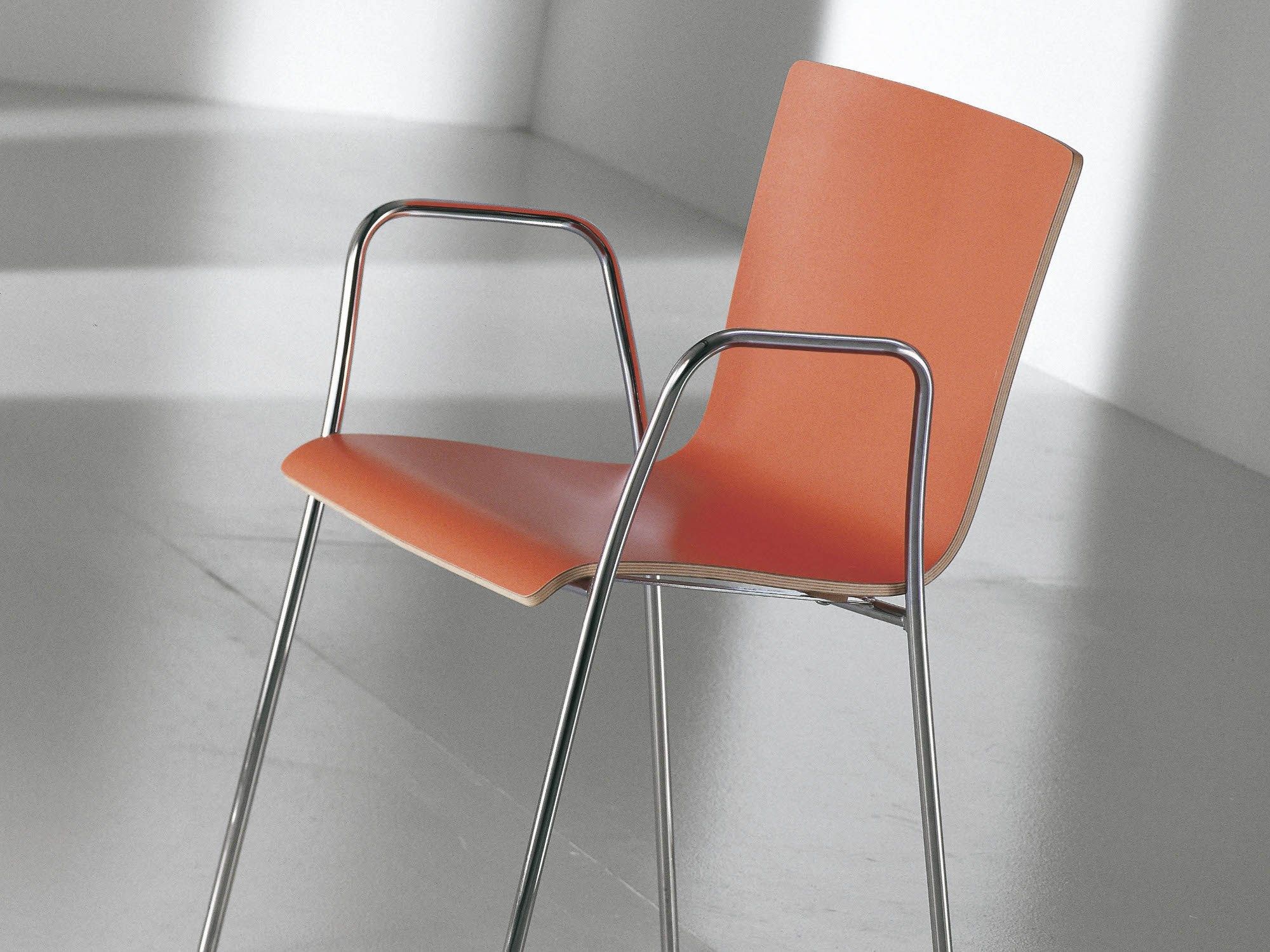45 HOSPITALITY | Chair with armrests Stackable chair with armrests By ...