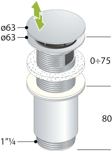 4S 7533.370.5 Soupape d'écoulement en laiton chromé By OMP