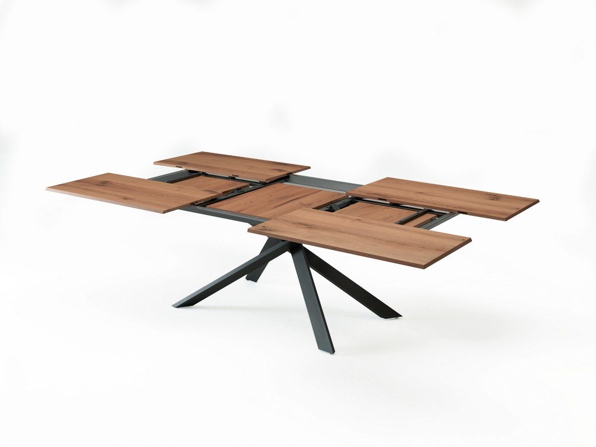 4X4 Table extensible rectangulaire en acier et bois By Ozzio Italia ...