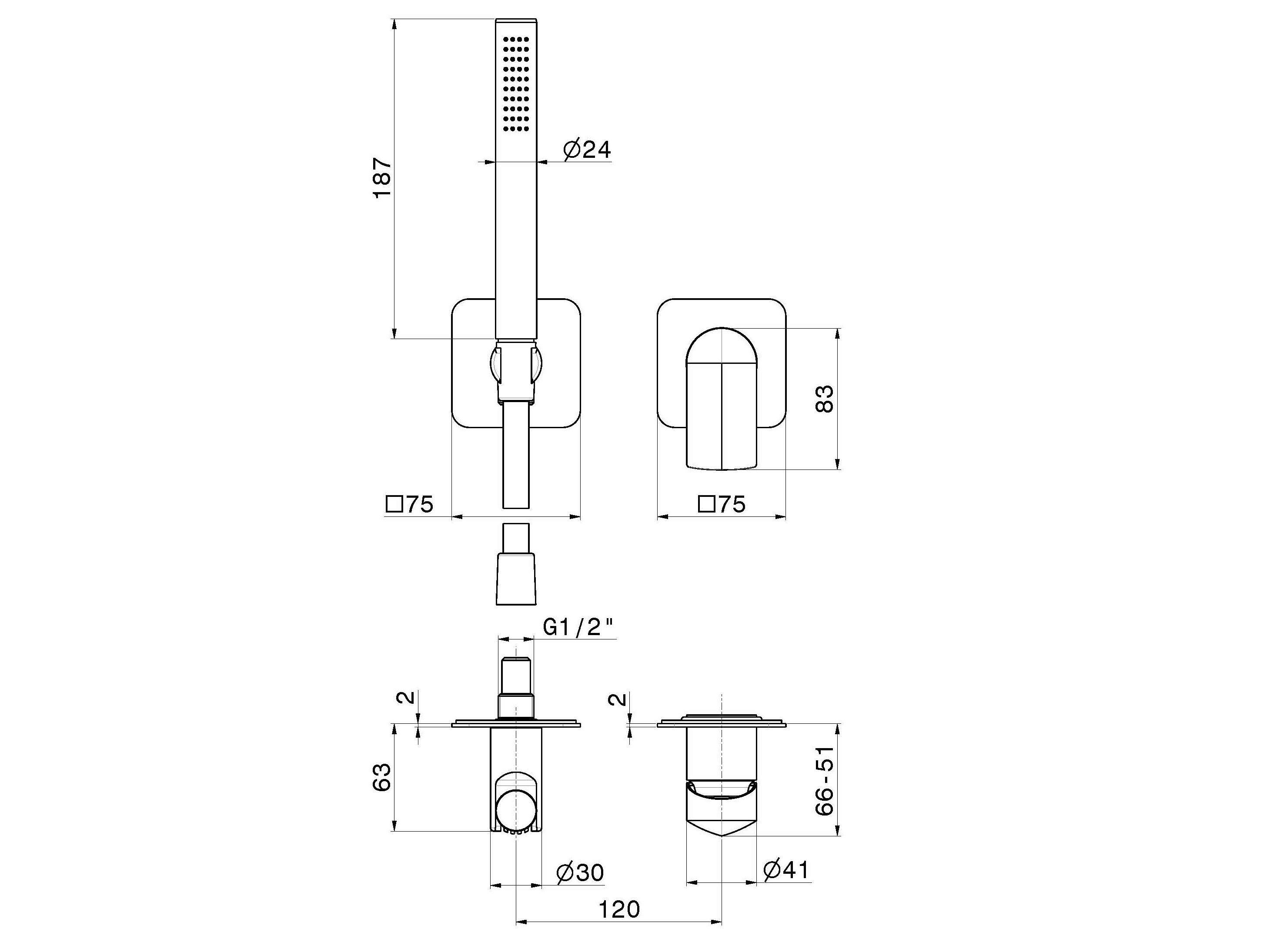 DELTA ZERO Metal shower tap By newform