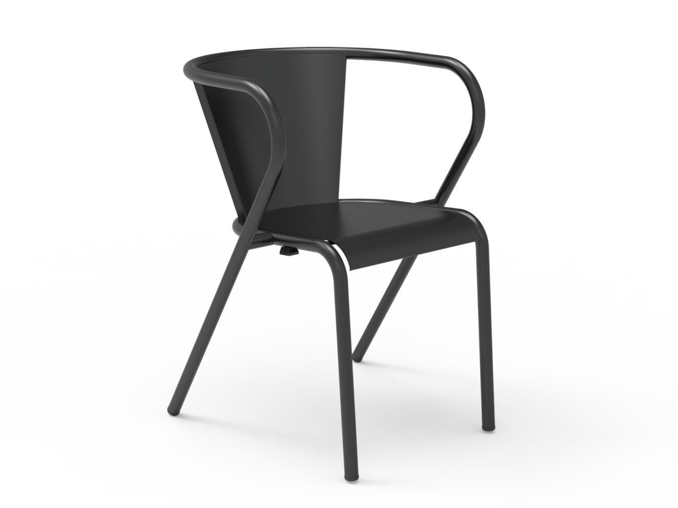 5008 | Chair with armrests Stackable metal garden chair with armrests ...