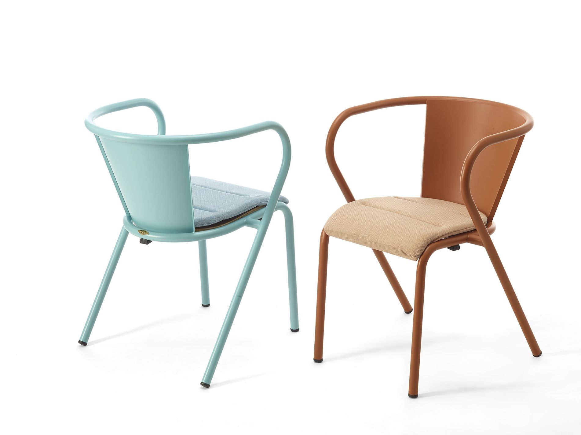 5008 | Chair with armrests Stackable metal garden chair with armrests ...