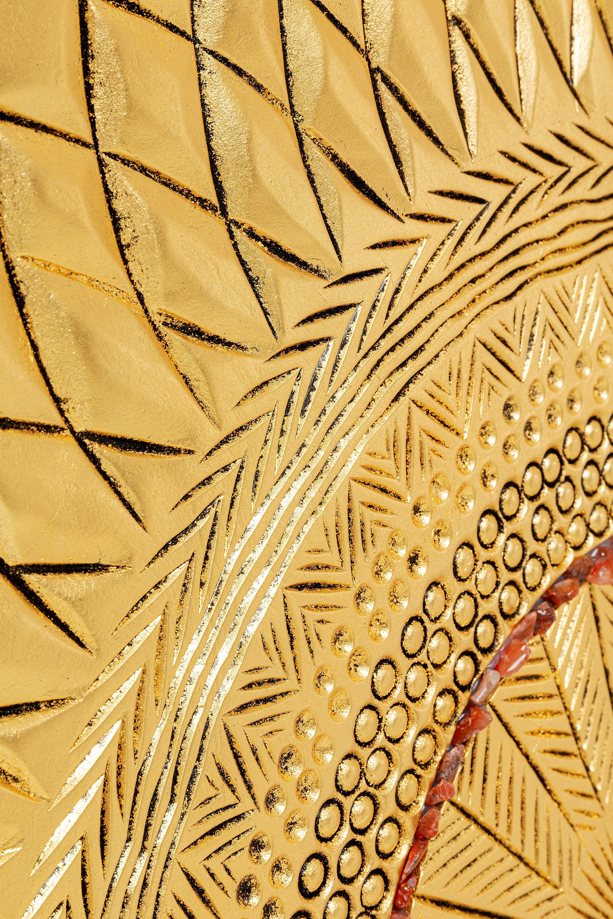 ART GEOMETRIC CIRCLE GOLD MDF Painting By KARE Design