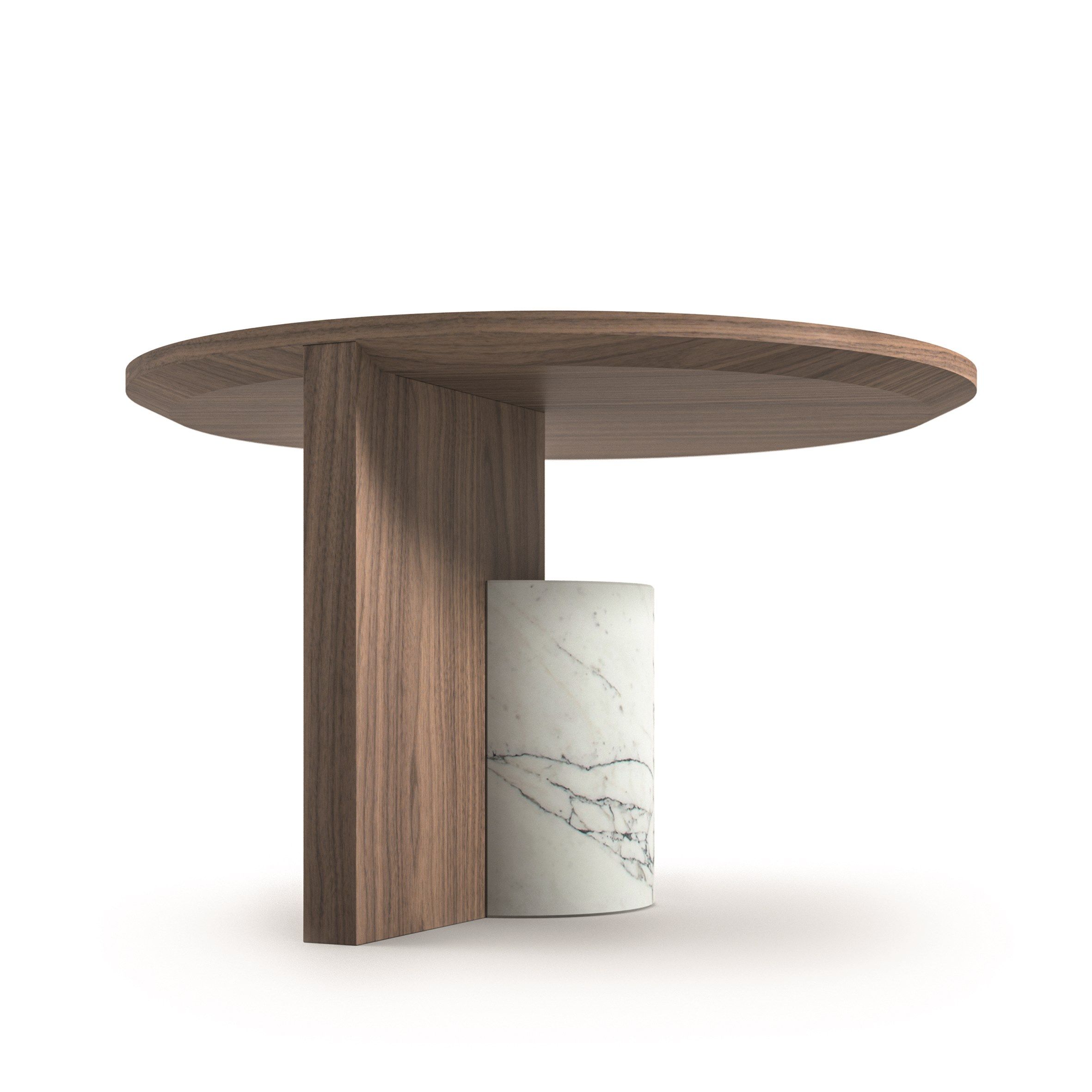 SENGU LOW TABLE Round wooden and marble coffee table By Cassina ...