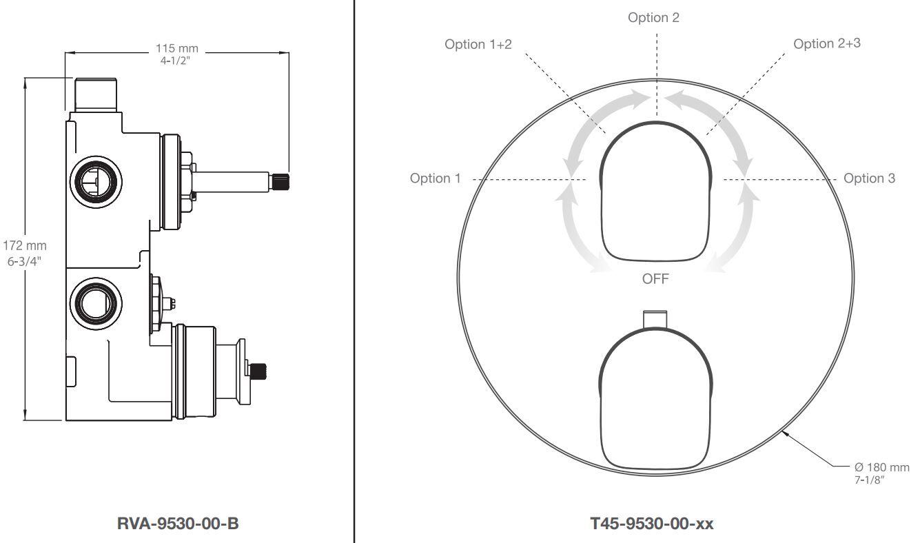 SENS B45 Complete thermostatic pressure balanced shower control valve ...