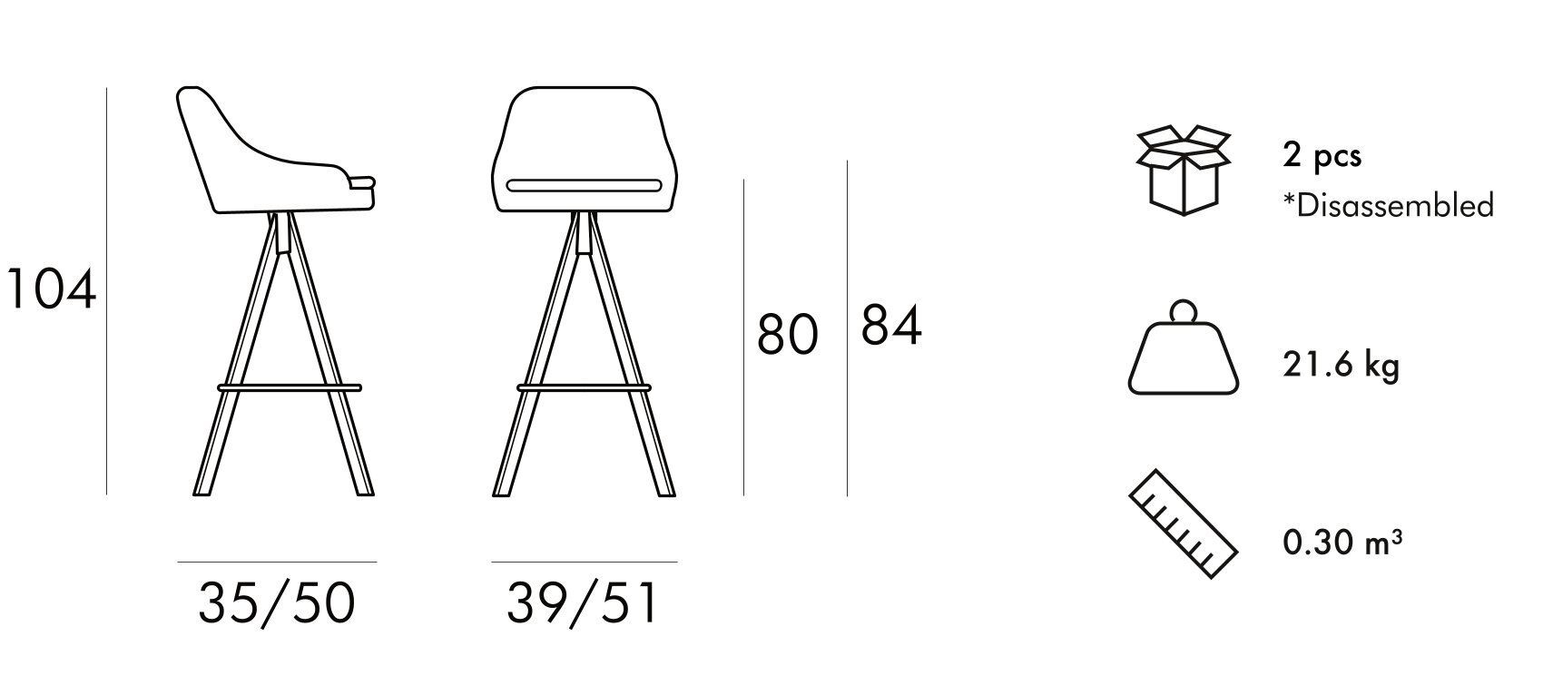 PREMIERE BAR SPIDER Stool By 5A Design