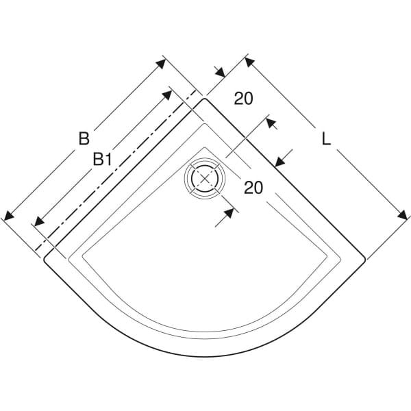 60 | Corner shower tray Anti-slip corner shower tray By Geberit
