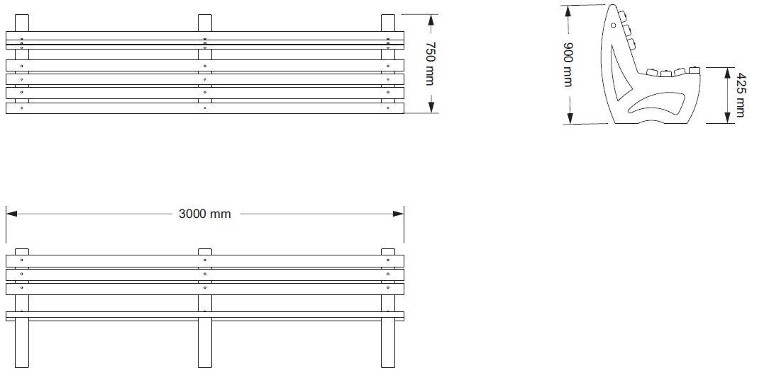 63 | Banc en béton Banc laqué en béton avec dossier By ENCHO ENCHEV - ETE