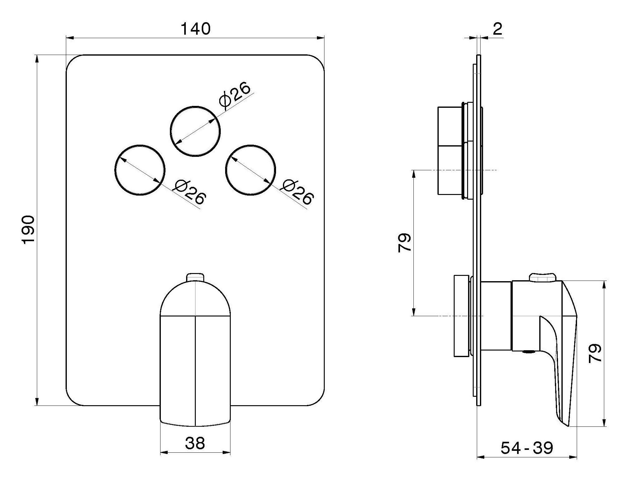 DELTA ZERO Metal shower tap By newform