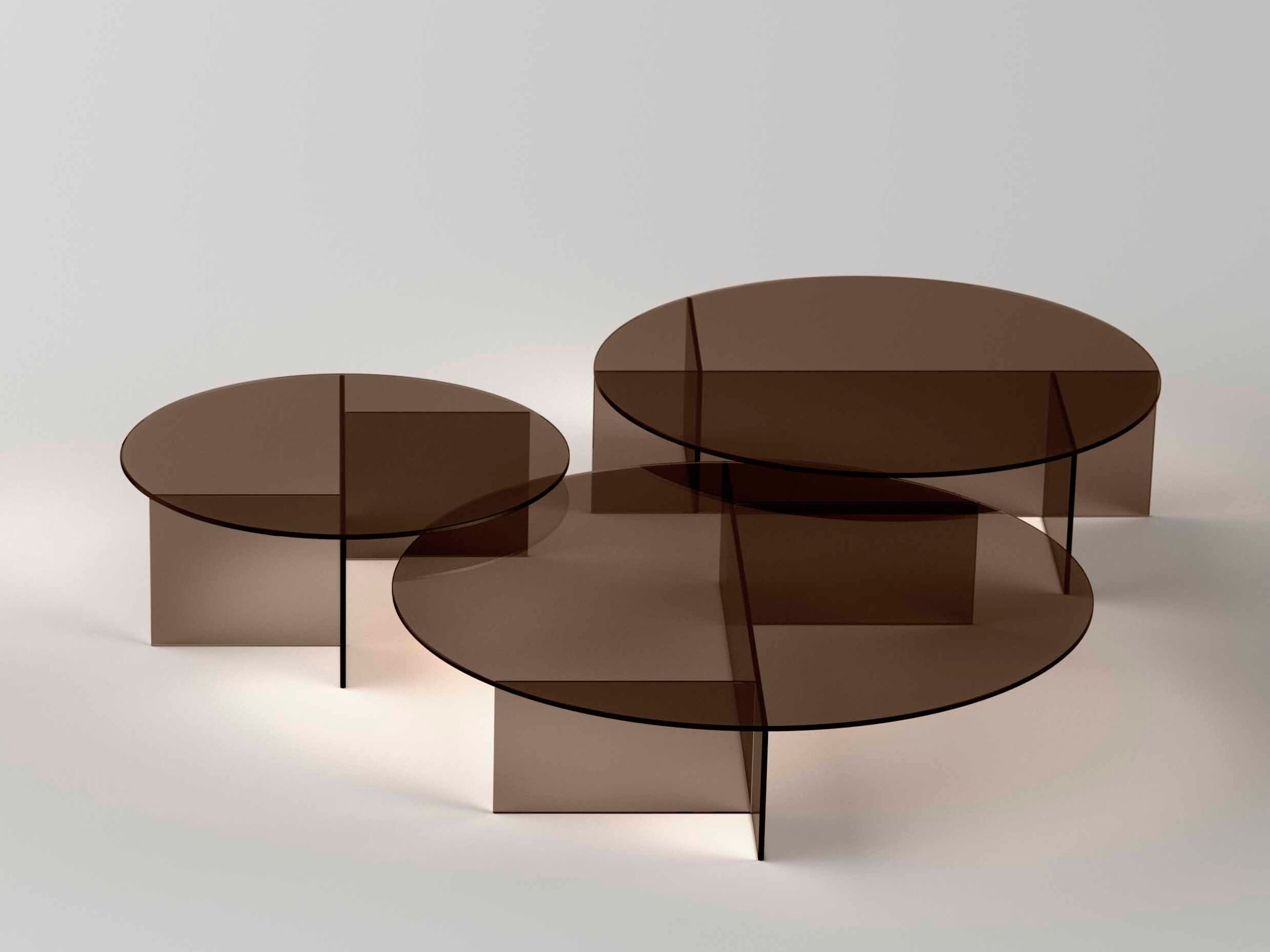 SESTANTE Round low glass central coffee table By Tonelli Design ...