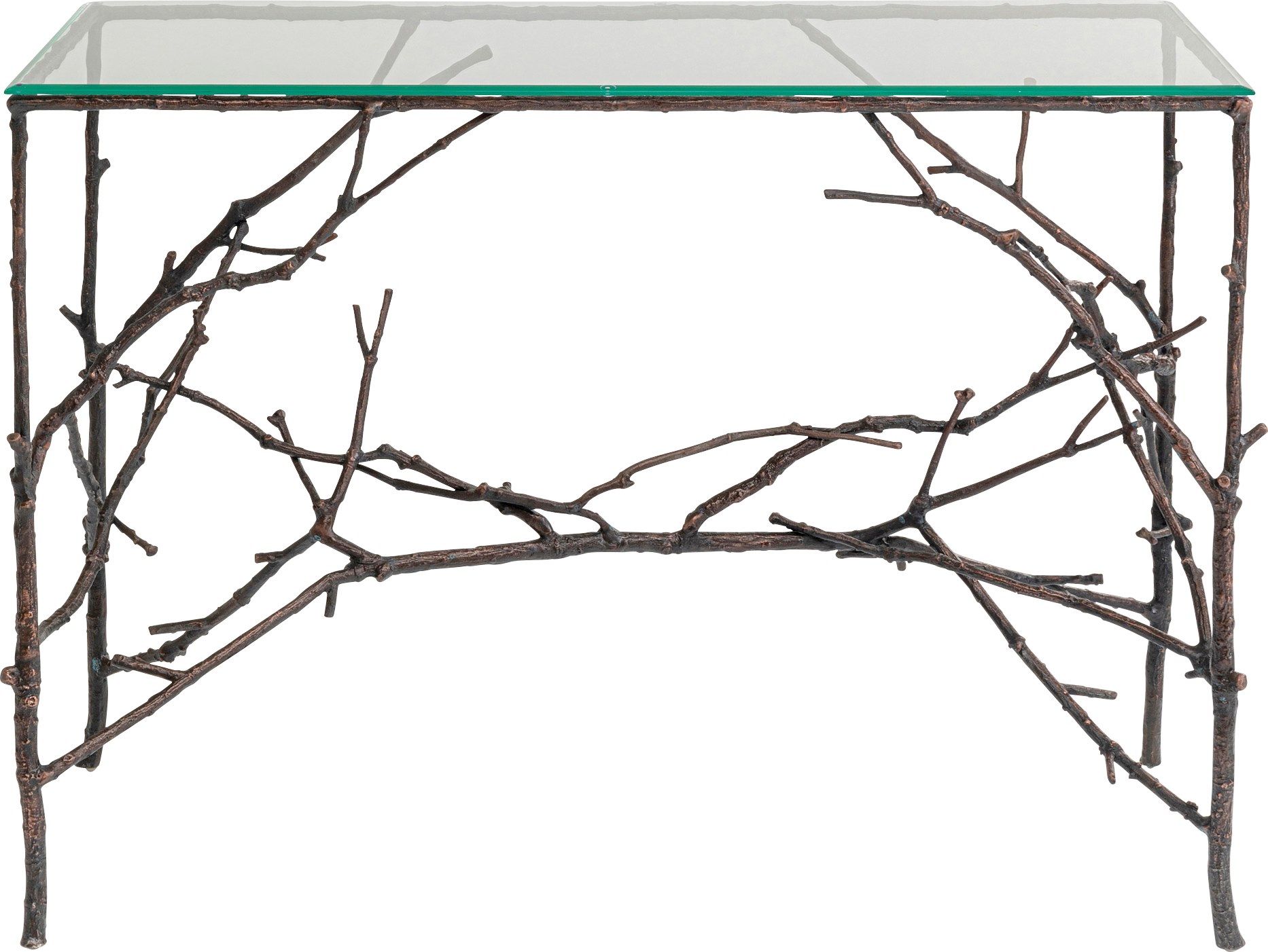 TREE Rectangular glass and aluminium console table By KARE Design