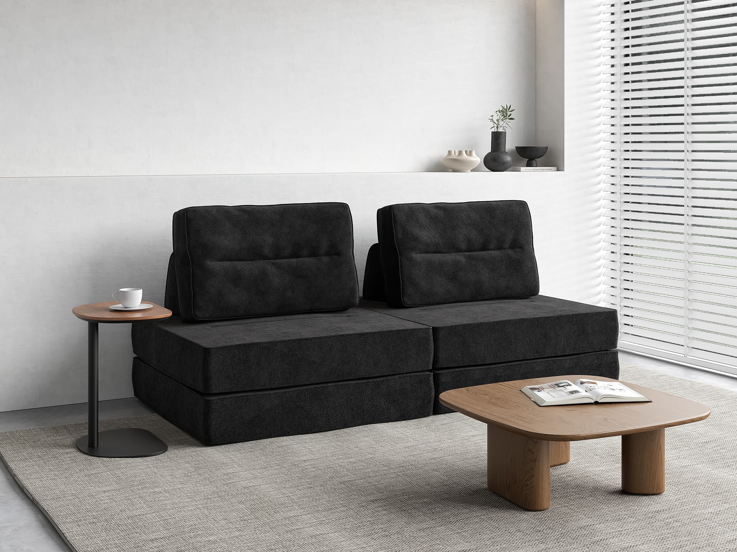 9-LAYER Convertible 2 seater fabric sofa By grado design