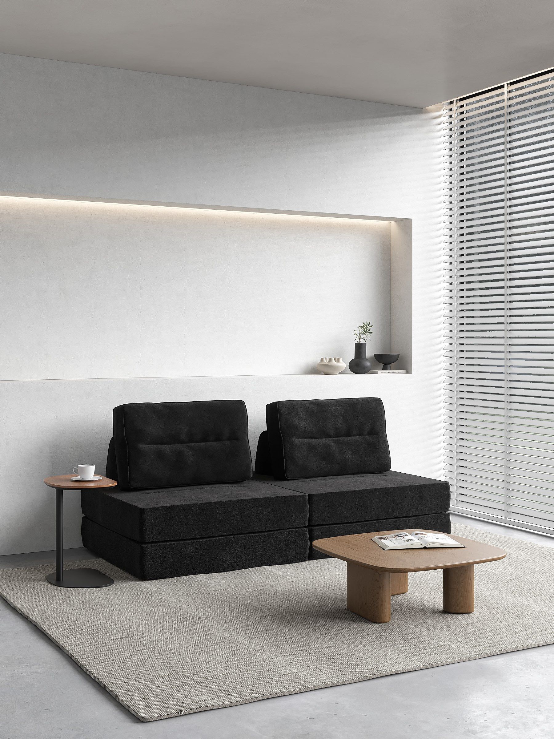 9-LAYER Convertible 2 seater fabric sofa By grado design