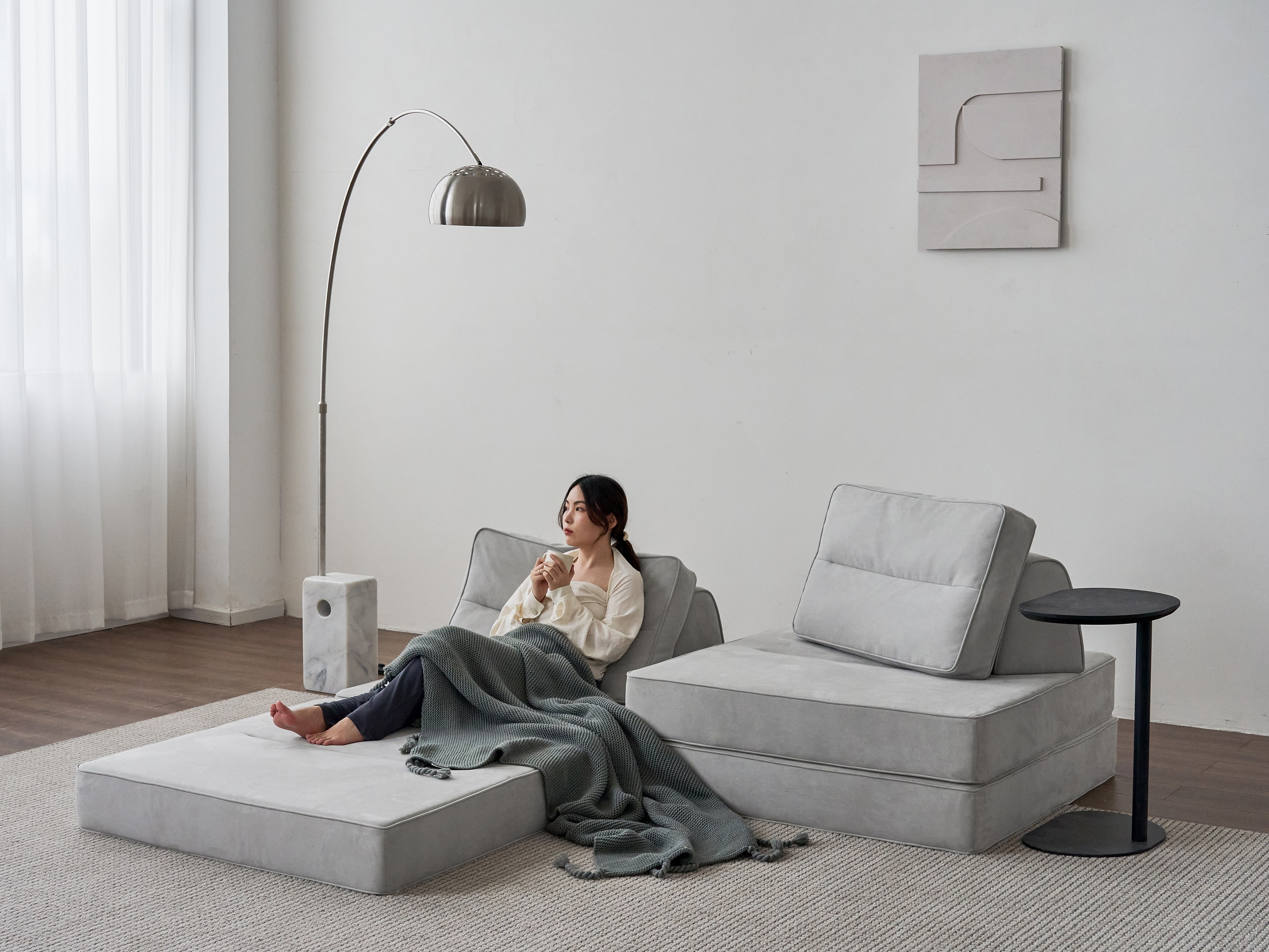 9-LAYER Convertible 2 seater fabric sofa By grado design