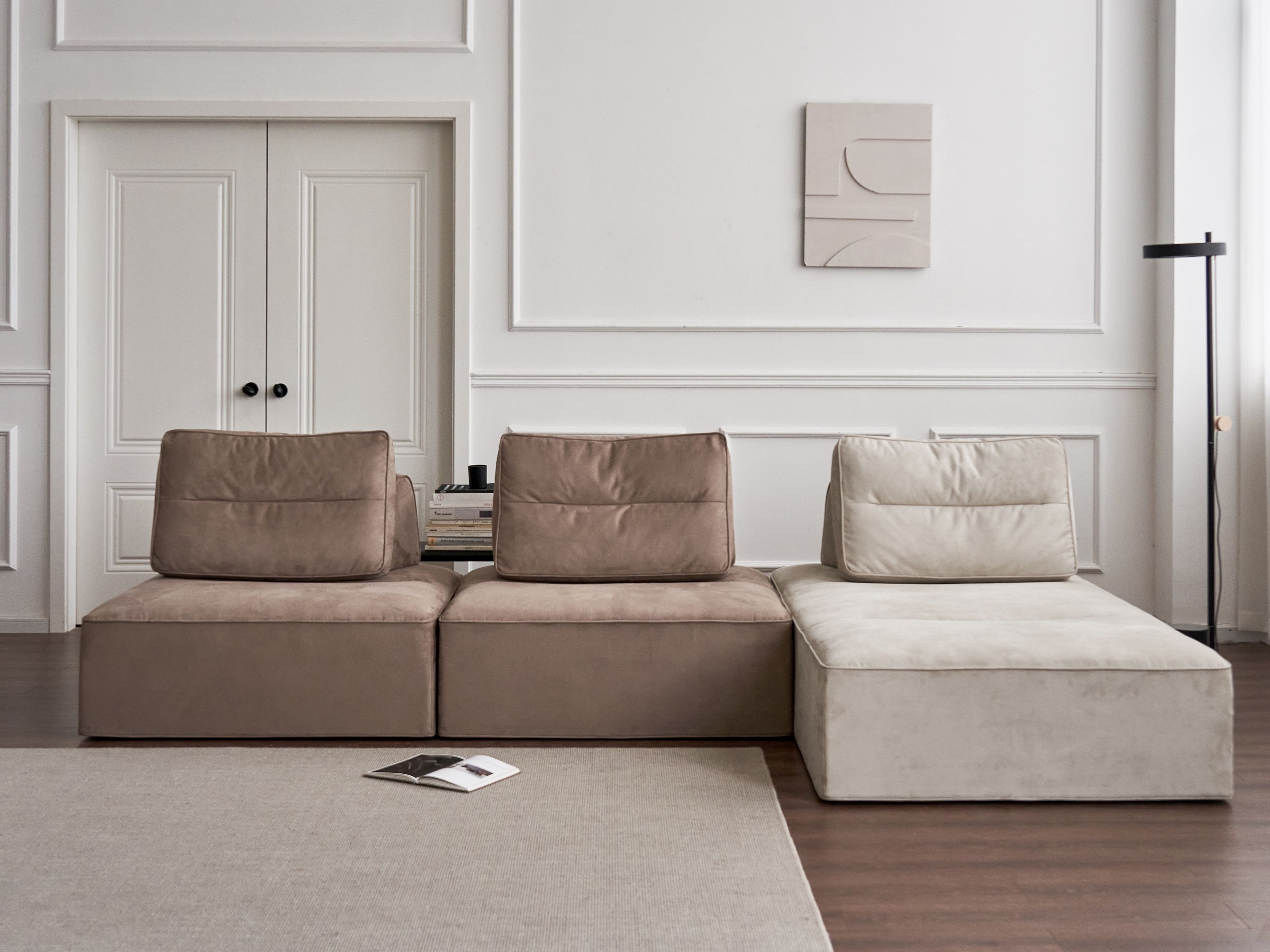 9-LAYER THICK | Sofa with chaise longue Sectional fabric sofa with ...