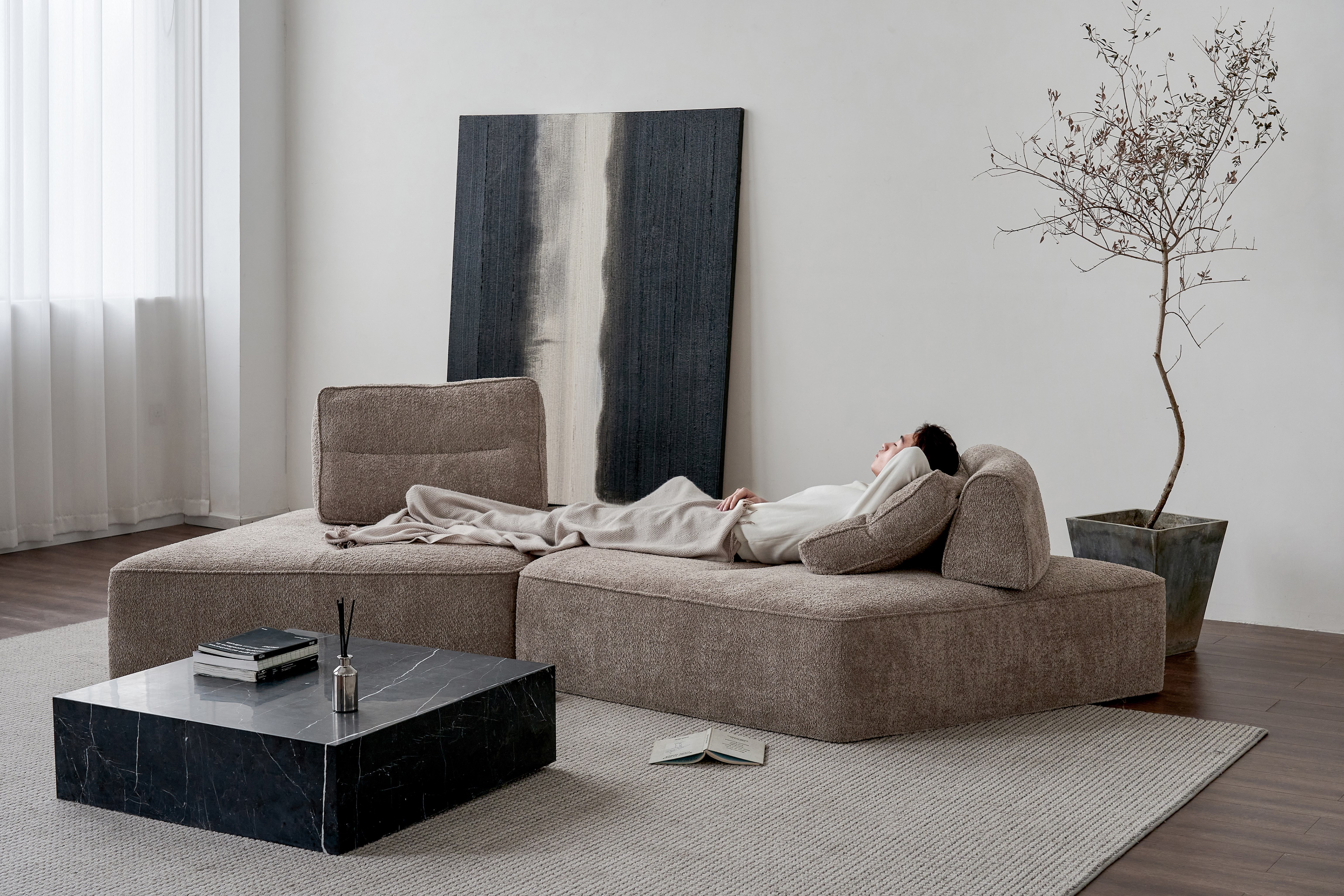 9-LAYER THICK | Curved sofa Modular curved fabric sofa By grado design