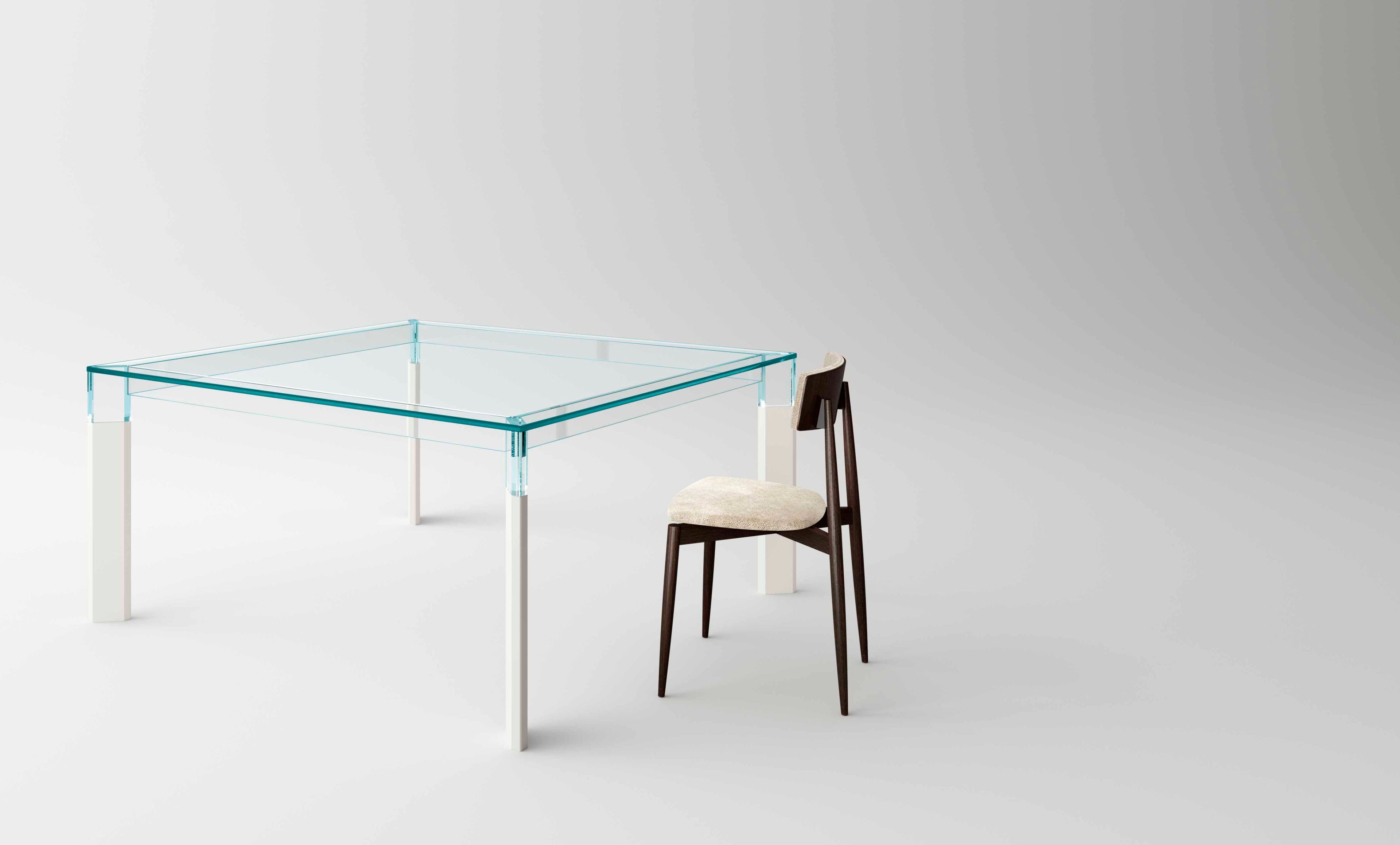 PERSEO Rectangular wood and glass dining table By Tonelli Design | design Paolo Grasselli